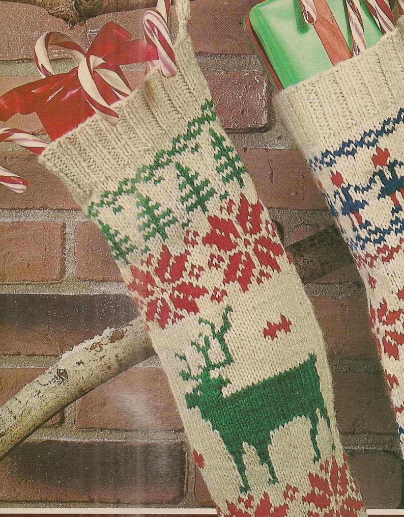 Vintage Christmas Knitting Pattern, STOCKING Pattern, Scandinavian ...
