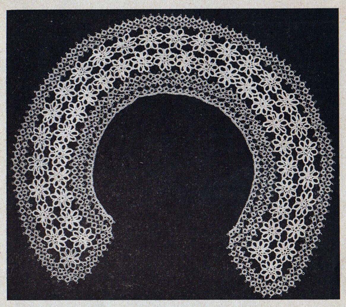 Vintage Ebook Tatting Patterns, Shuttle Lace Tatting, Tatted Collars ...