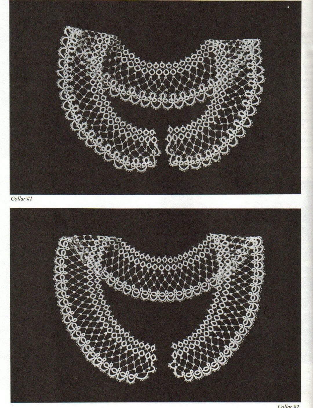 Tatting Collar Three Patterns Pdf Instant Digital Download Vintage Tatted Pattern Shuttle
