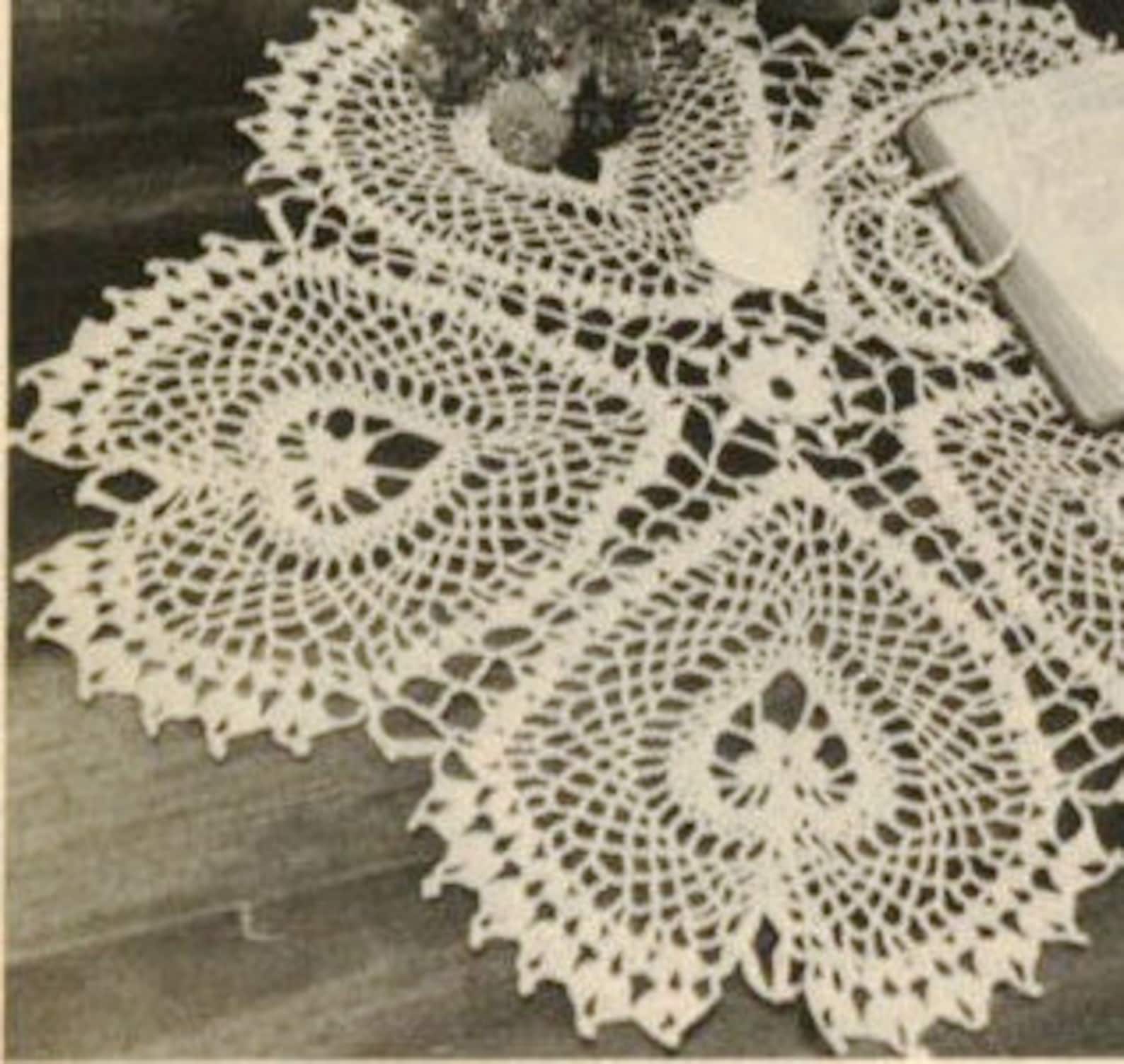 Vintage Crochet Pattern Lace Doily, Heart Ornament, PDF Instant Digital ...