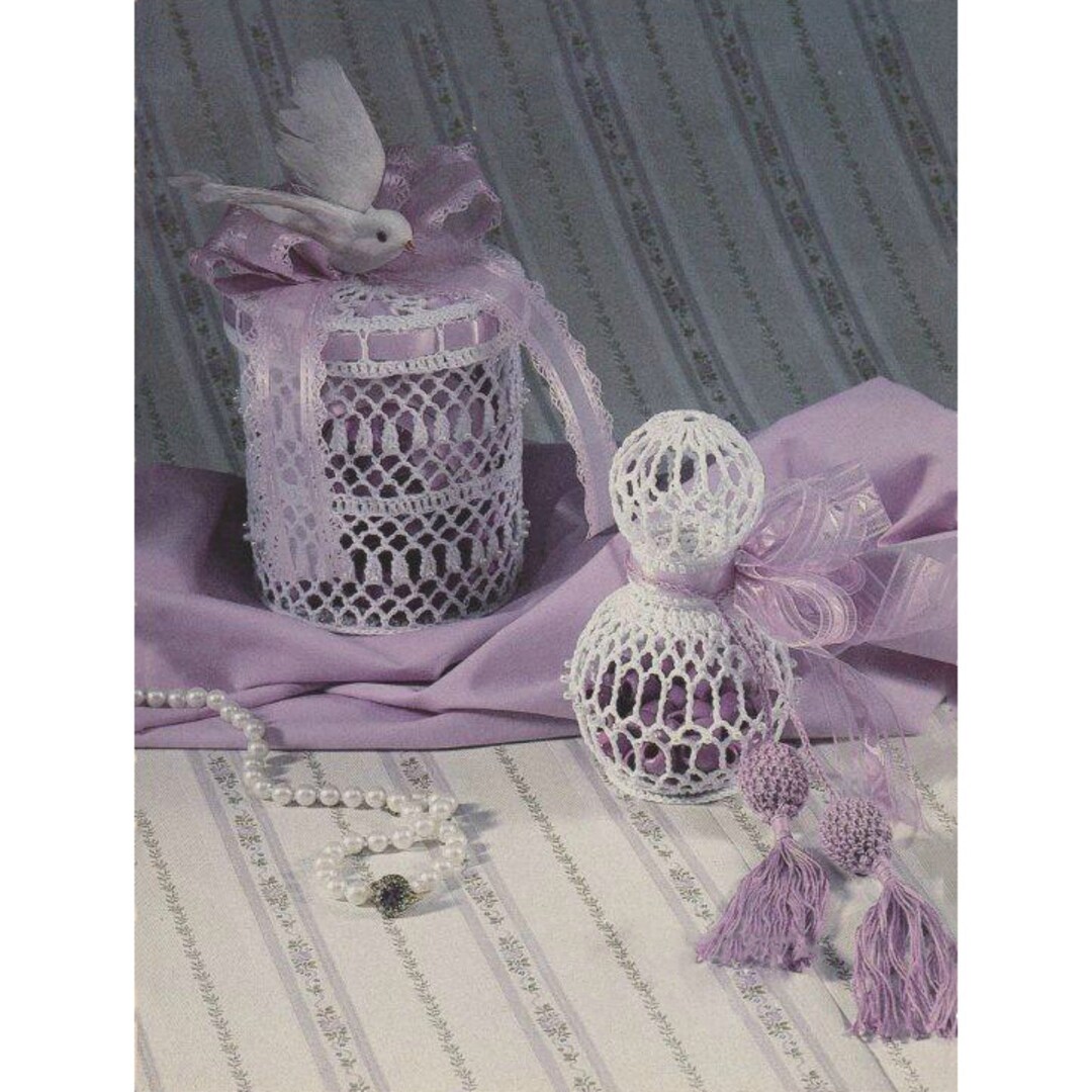 Crochet Patterns Victorian Perfume Bottle and Boudoir Box, Vintage PDF ...