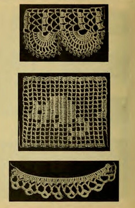 Filet Crocheted Edgings and Insertions Book 1916, Vintage PDF Pattern ...