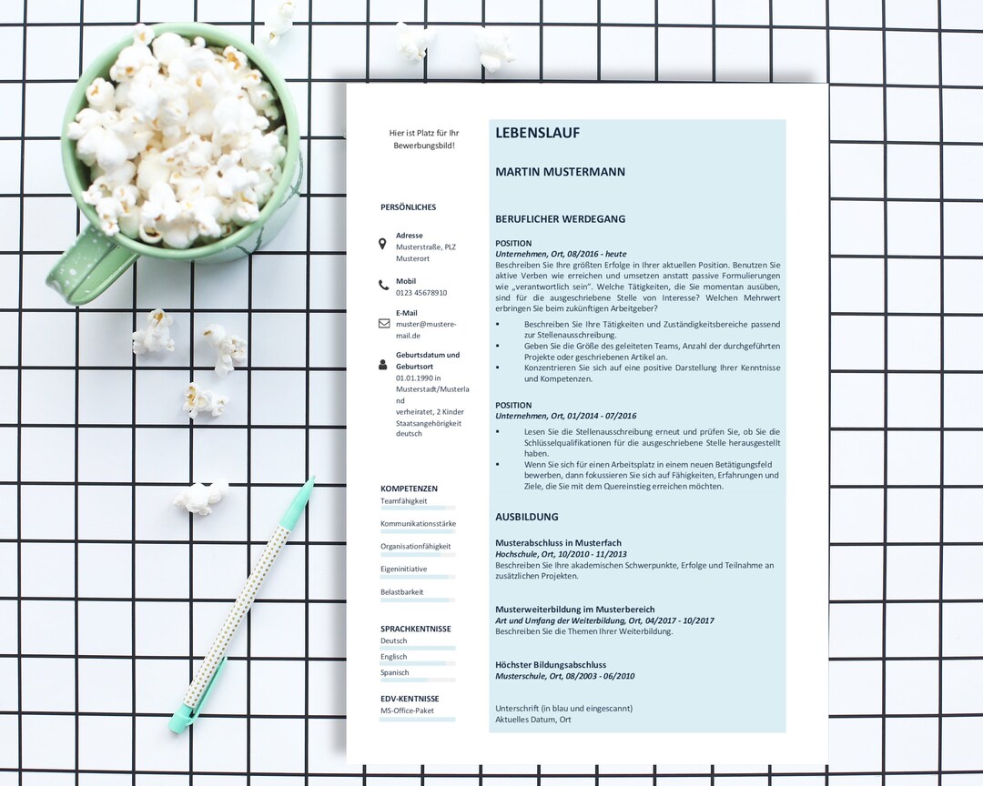 Simple and Innovative Application Template for MS Word in A4 - Etsy