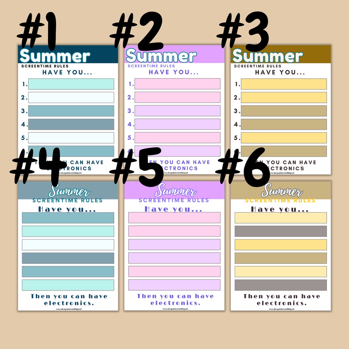 Summer Screen Time Rules Printable Screen Time Rules Template Fillable ...