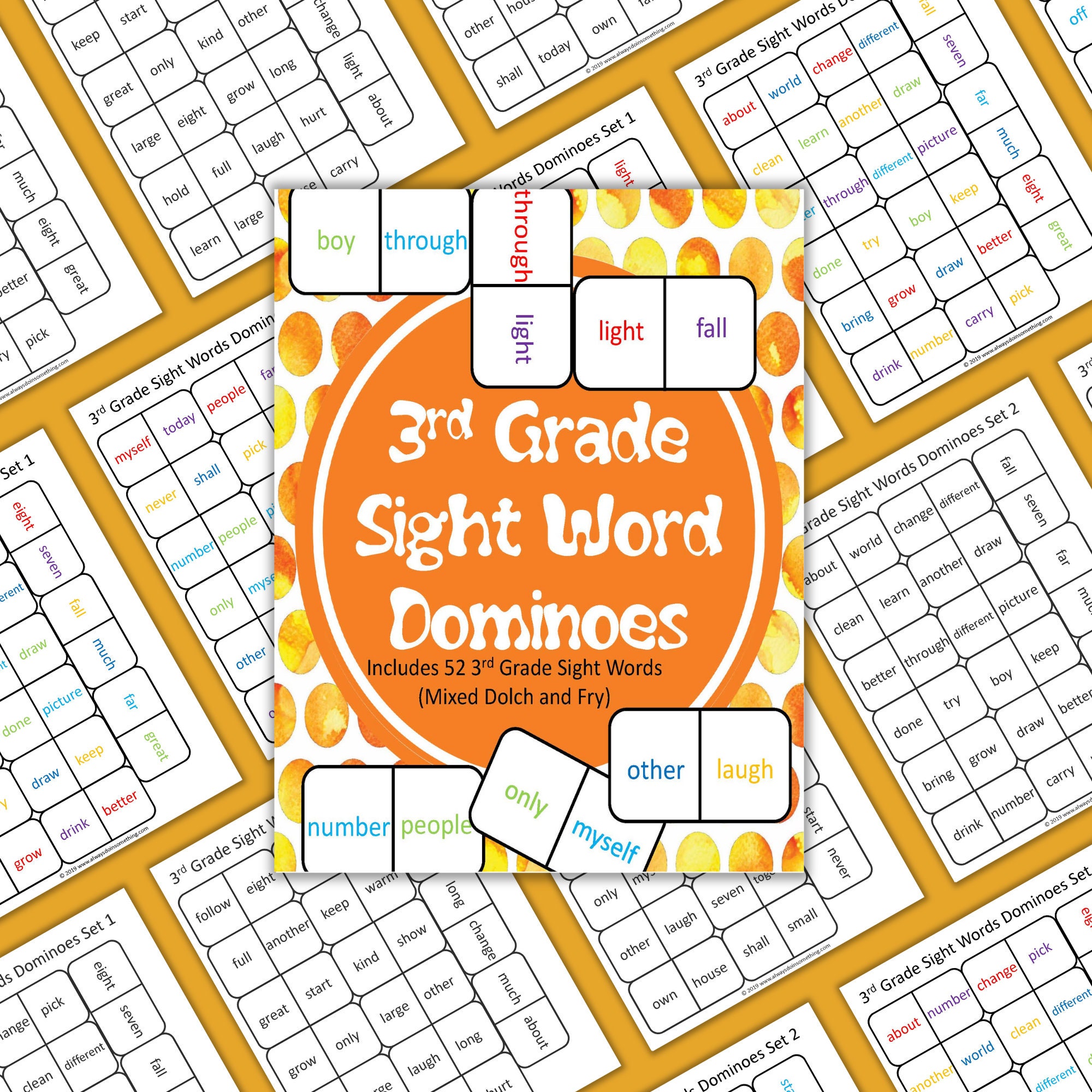 3rd Grade Sight Word Dominoes | Educational Printables | 3rd Grade ...