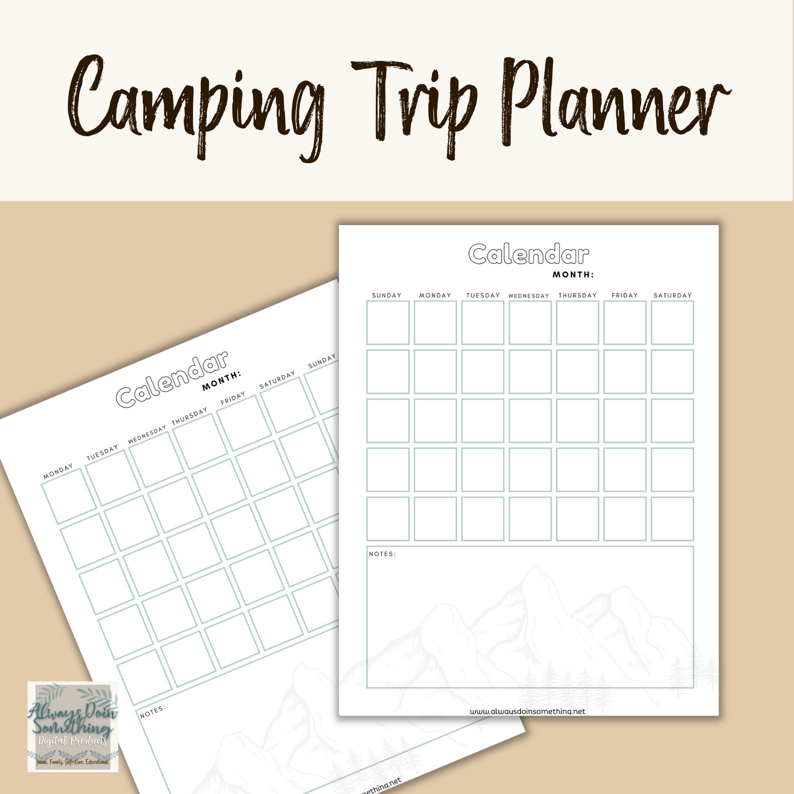 Camping Planner Printable Pdf | Printable Camping Planner | Simple ...