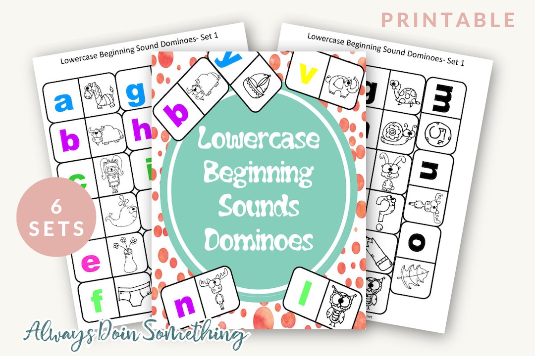 Lowercase Beginning Sounds Dominoes: Prek-kindergarten Phonics Tool - Etsy