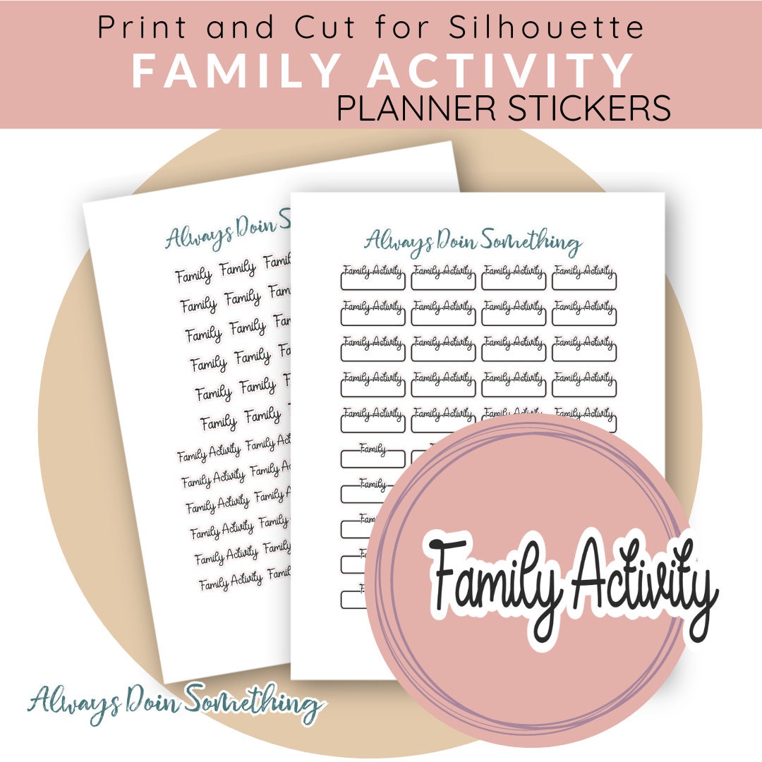 Print and Cut Family Sticker Headers for Silhouette Cutting Machine - Etsy