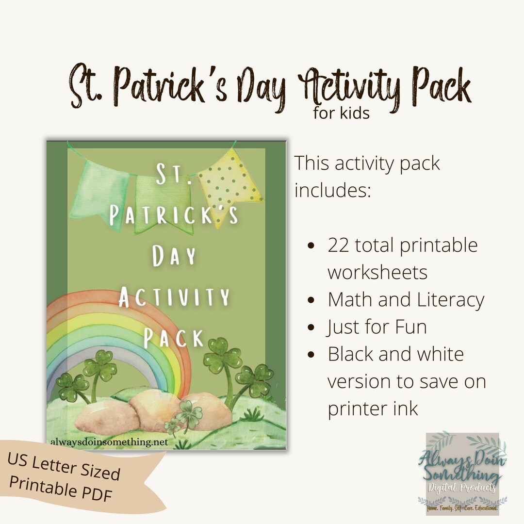 St. Patrick's Day Activity Book for Kids | Printable Activity Book for ...