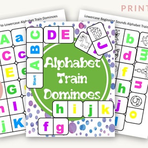 Alphabet Train Dominoes | Printable Educational Activity | Preschool ...