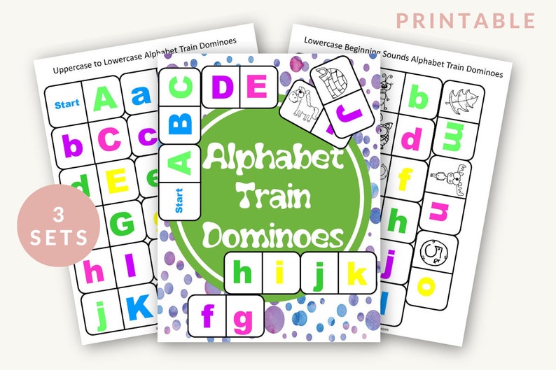 Alphabet Train Dominoes | Printable Educational Activity | Preschool ...