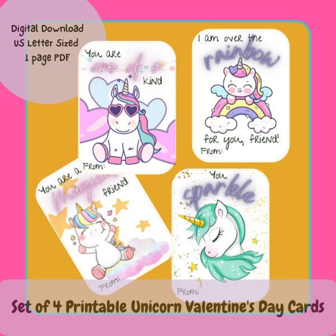 Kids Valentines Day Cards Printable Kids Valentines Day Cards Digital ...