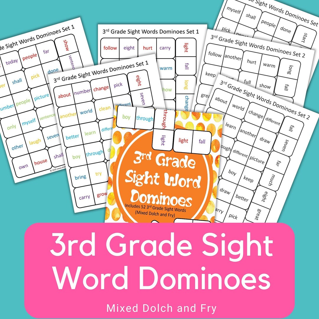 3rd Grade Sight Word Dominoes | Educational Printables | 3rd Grade ...