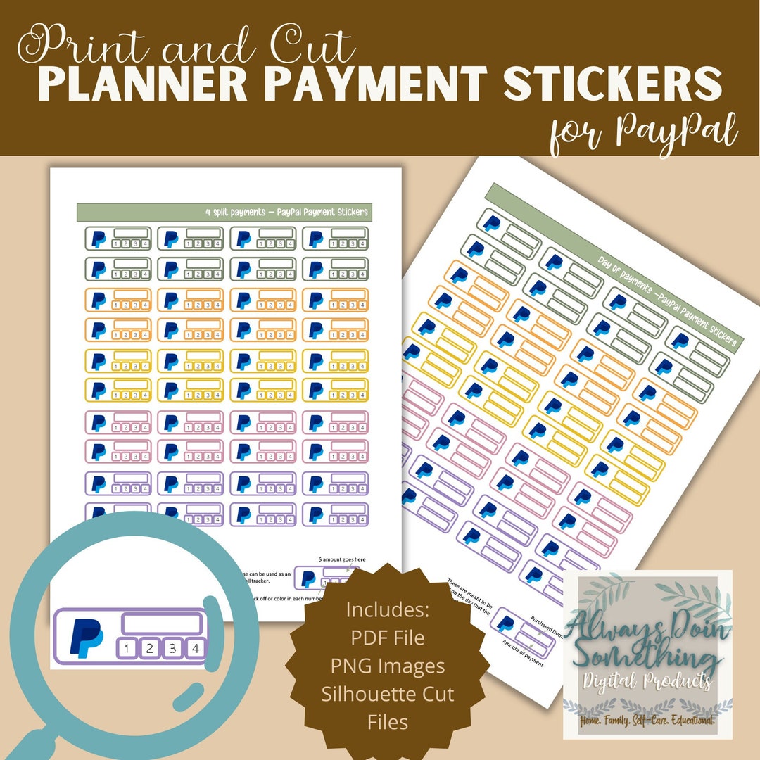 Payment Tracker Planner Stickers for Paypal | Print and Cut Planner ...