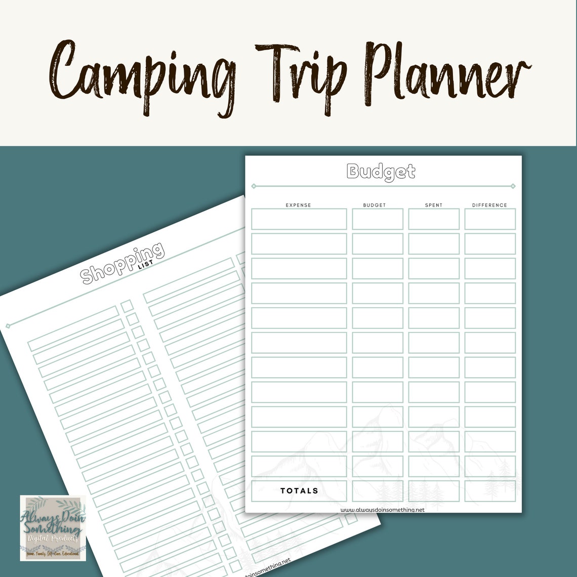 Camping Planner Printable Pdf | Printable Camping Planner | Simple ...