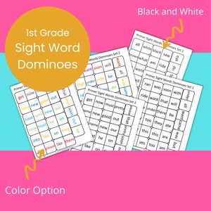 1st Grade Sight Word Dominoes | Educational Printable | 1st Grade ...