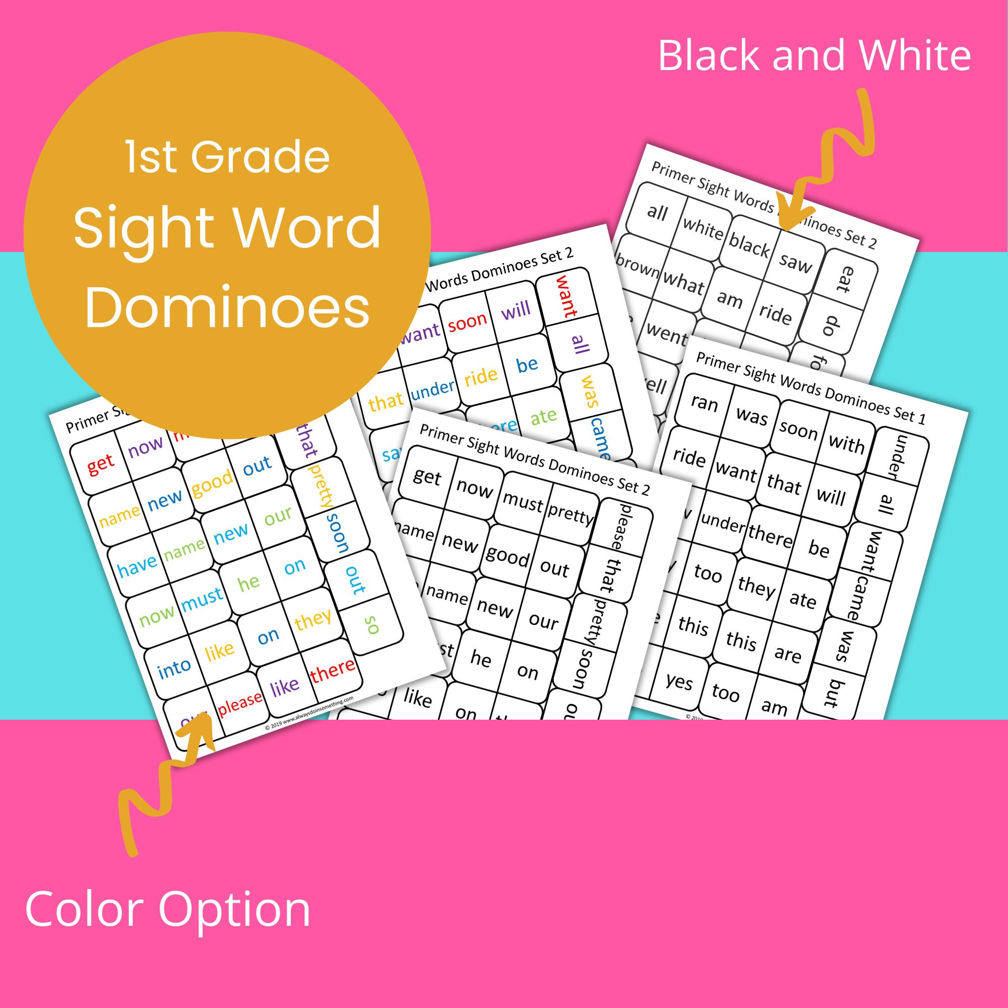 1st Grade Sight Word Dominoes | Educational Printable | 1st Grade ...