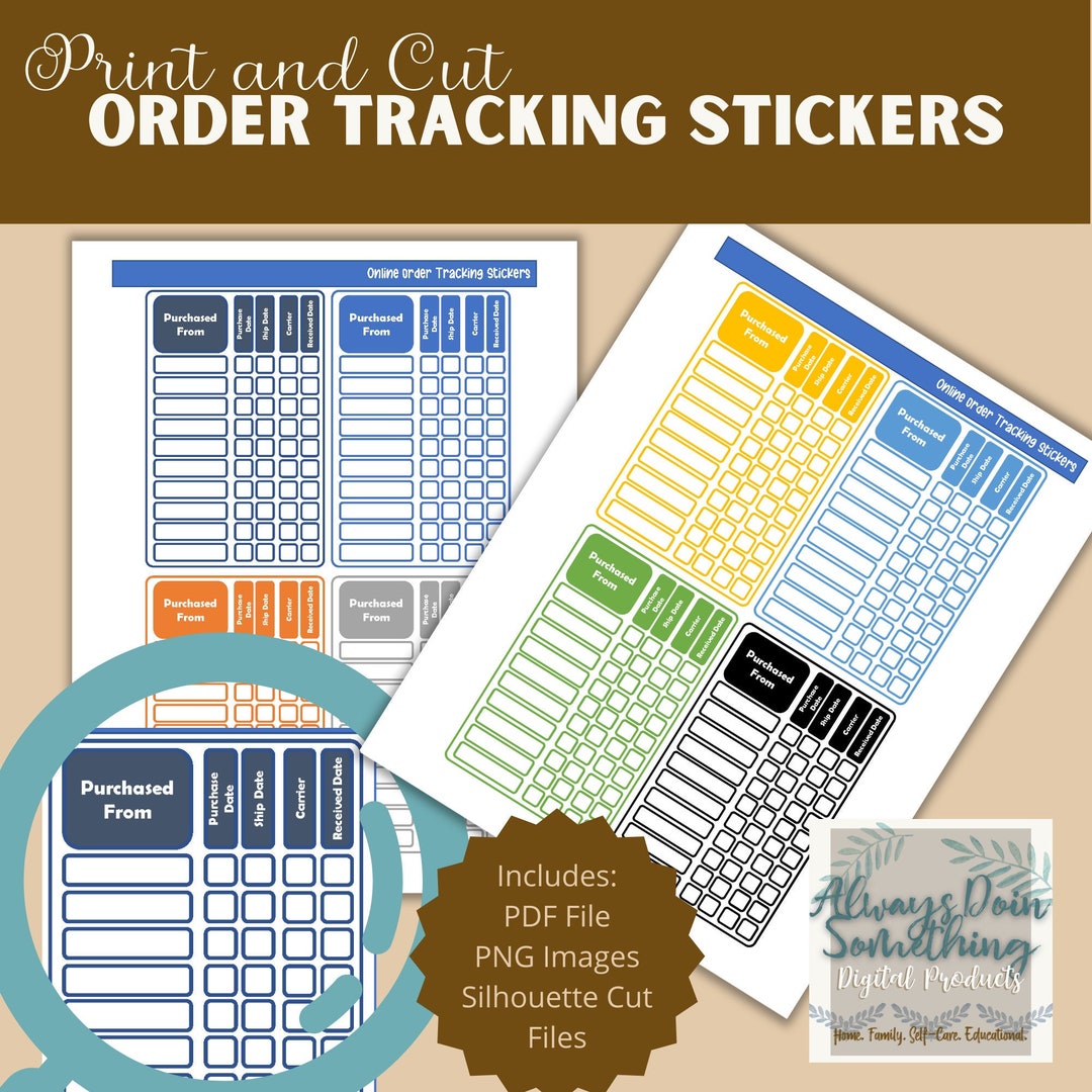 Printable Order Tracker Stickers | Print and Cut Planner Stickers - Etsy