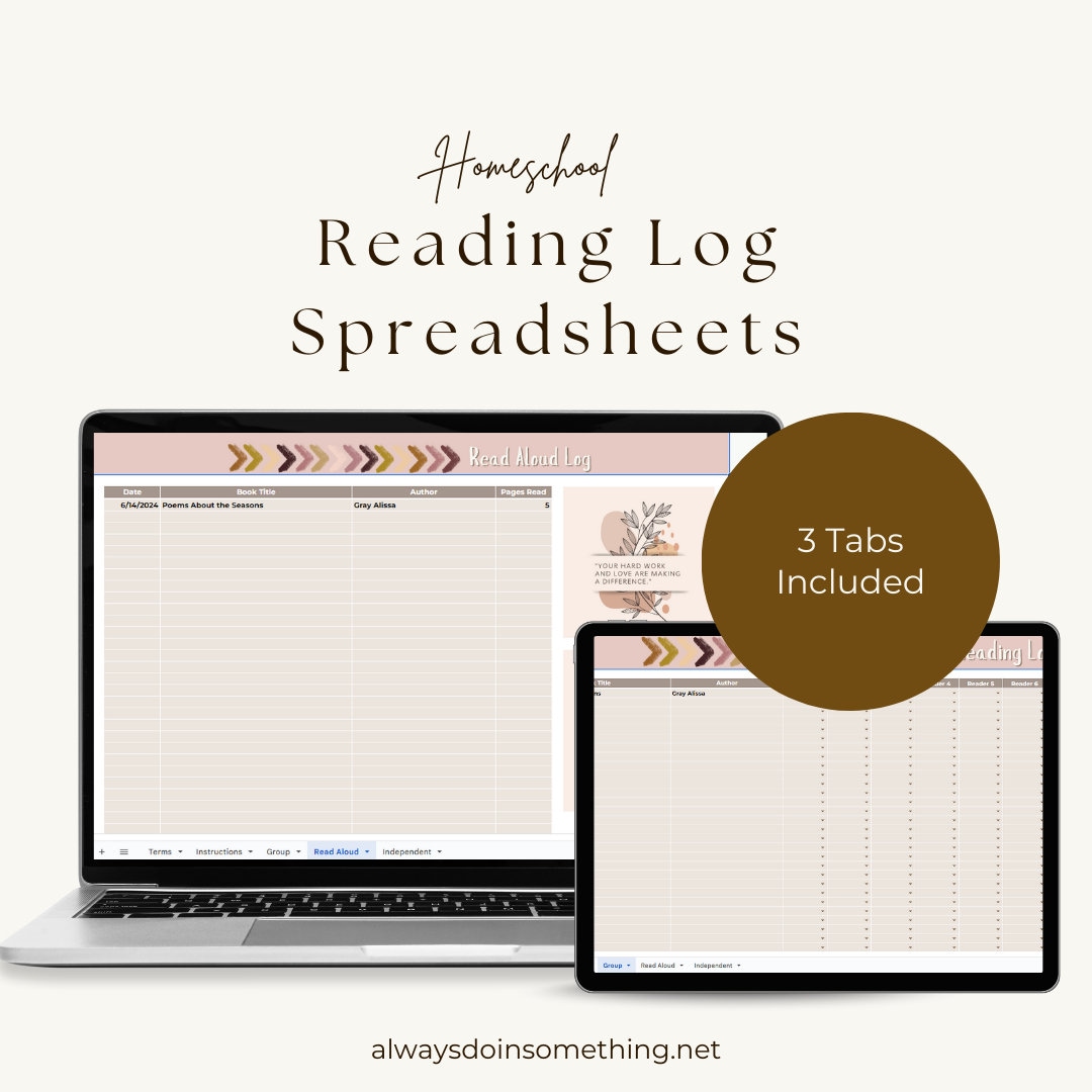 Google Sheets Homeschool Reading Logs – Editable and Customizable ...