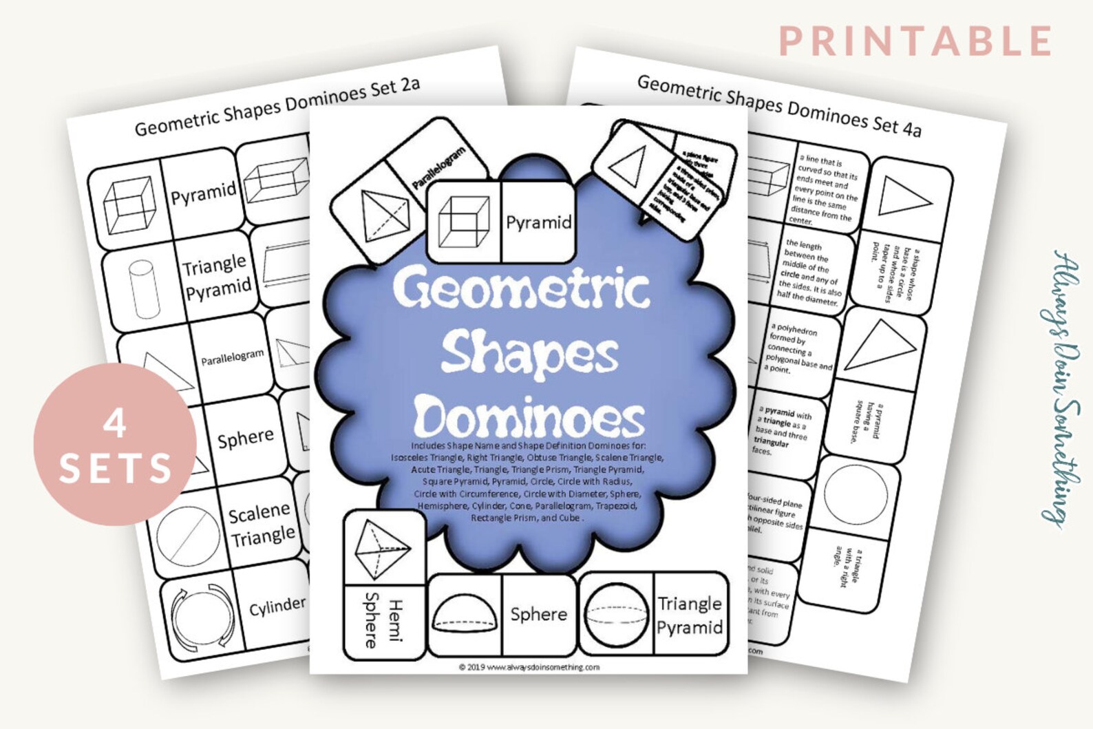 Geometric Shapes Dominoes | Printable Math | 2nd Grade Shapes Printable ...