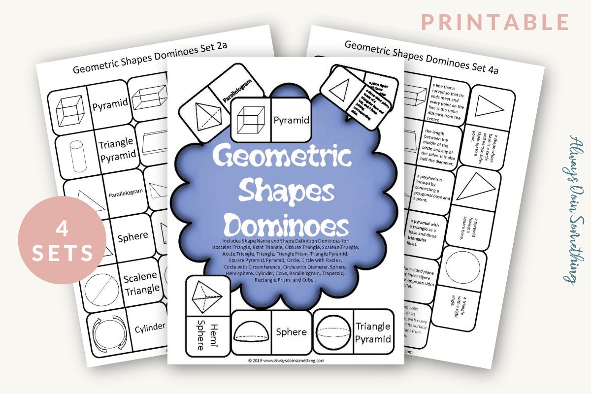 Geometric Shapes Dominoes | Printable Math | 2nd Grade Shapes Printable ... Geometric Shapes Dominoes | Printable Math | 2nd Grade Shapes Printable ...
