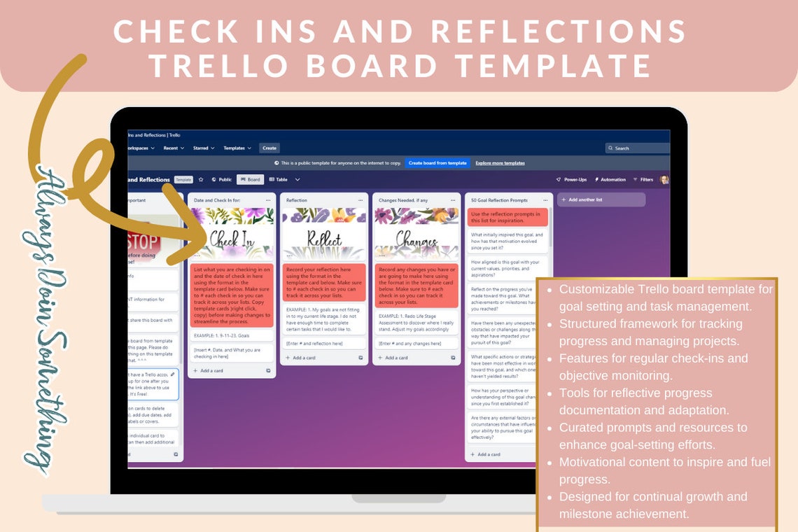 Ultimate Goal Achievement Trello Board Template Task & Progress Tracker ...