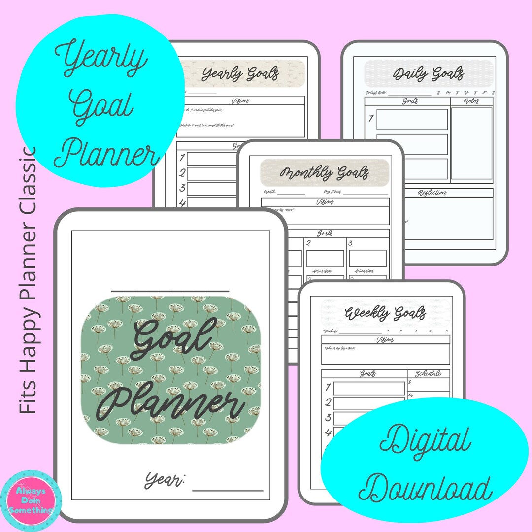 Yearly Goal Planning Printables | Goal Planner | Goal Setting | Happy ...
