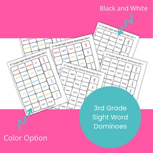 3rd Grade Sight Word Dominoes | Educational Printables | 3rd Grade ...