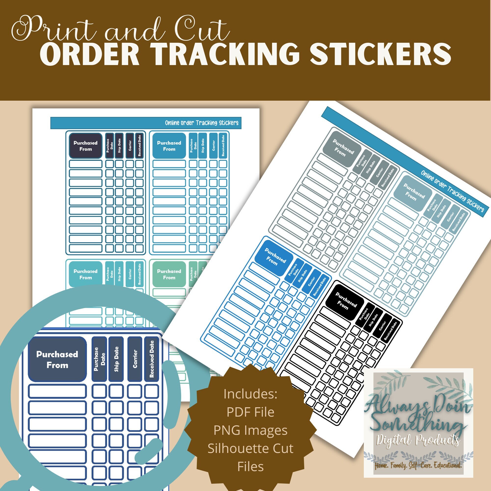 Printable Order Tracker Stickers | Print and Cut Planner Stickers - Etsy