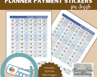 Payment Tracker Planner Stickers for Afterpay | Print and Cut Planner ...
