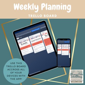 Digital Weekly Planner Trello Template - Etsy