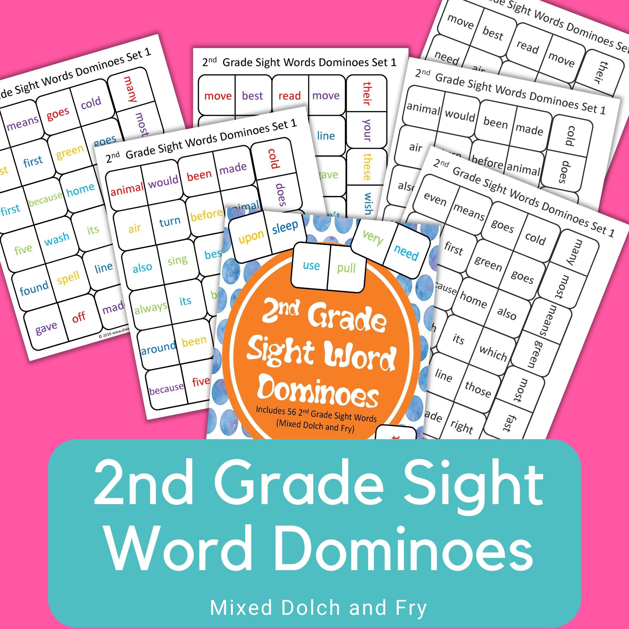 2nd Grade Sight Word Dominoes | Educational Printable | 2nd Grade ...