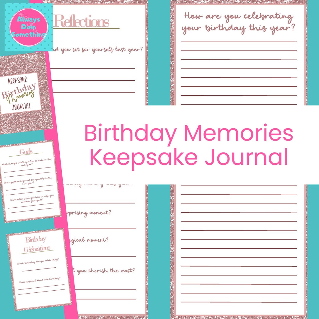 Printable Birthday Memories Keepsake Journal | Birthday Keepsake ...