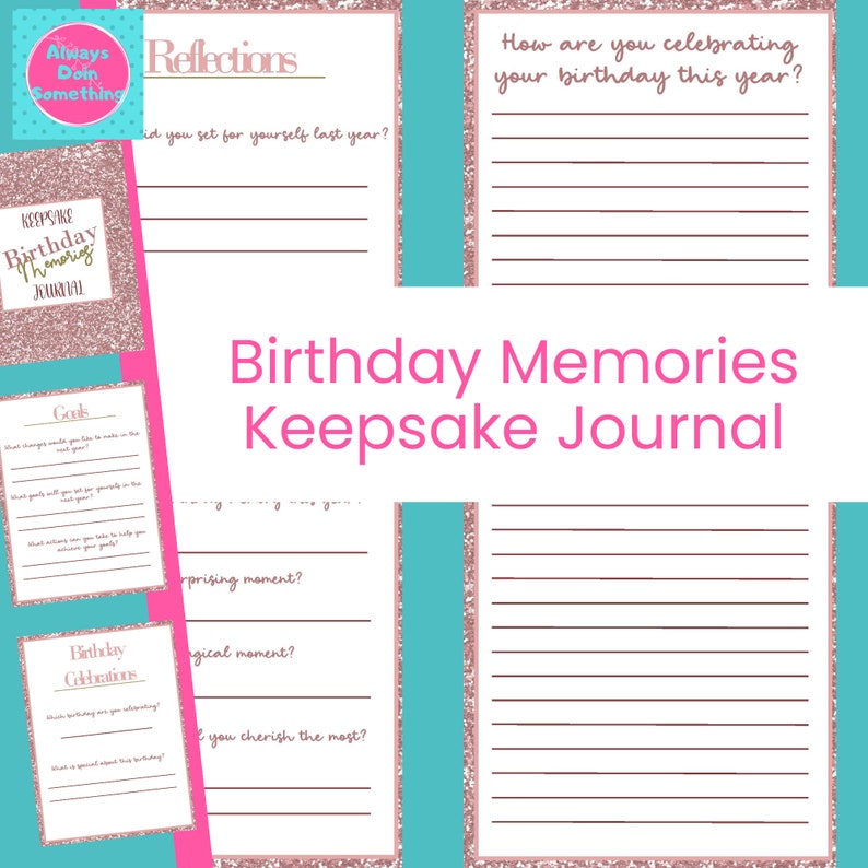 Printable Birthday Memories Keepsake Journal | Birthday Keepsake ...
