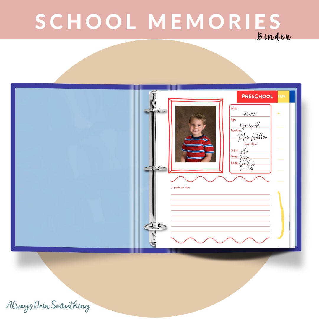 Printable School Memories Binder – Capture Every Moment From Preschool ...