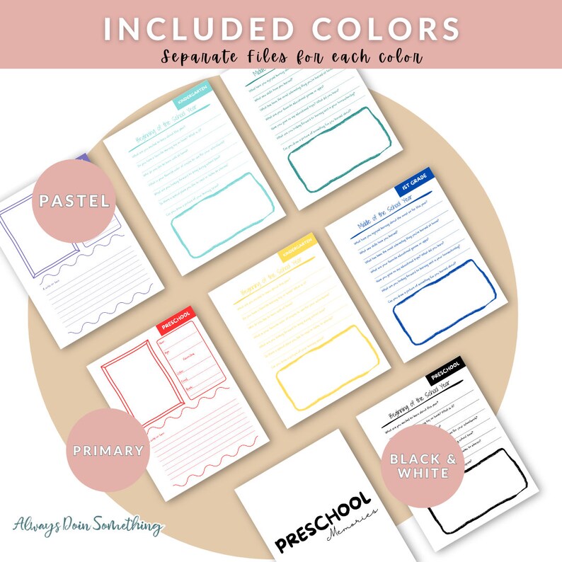 Printable School Memories Binder – Capture Every Moment From Preschool ...