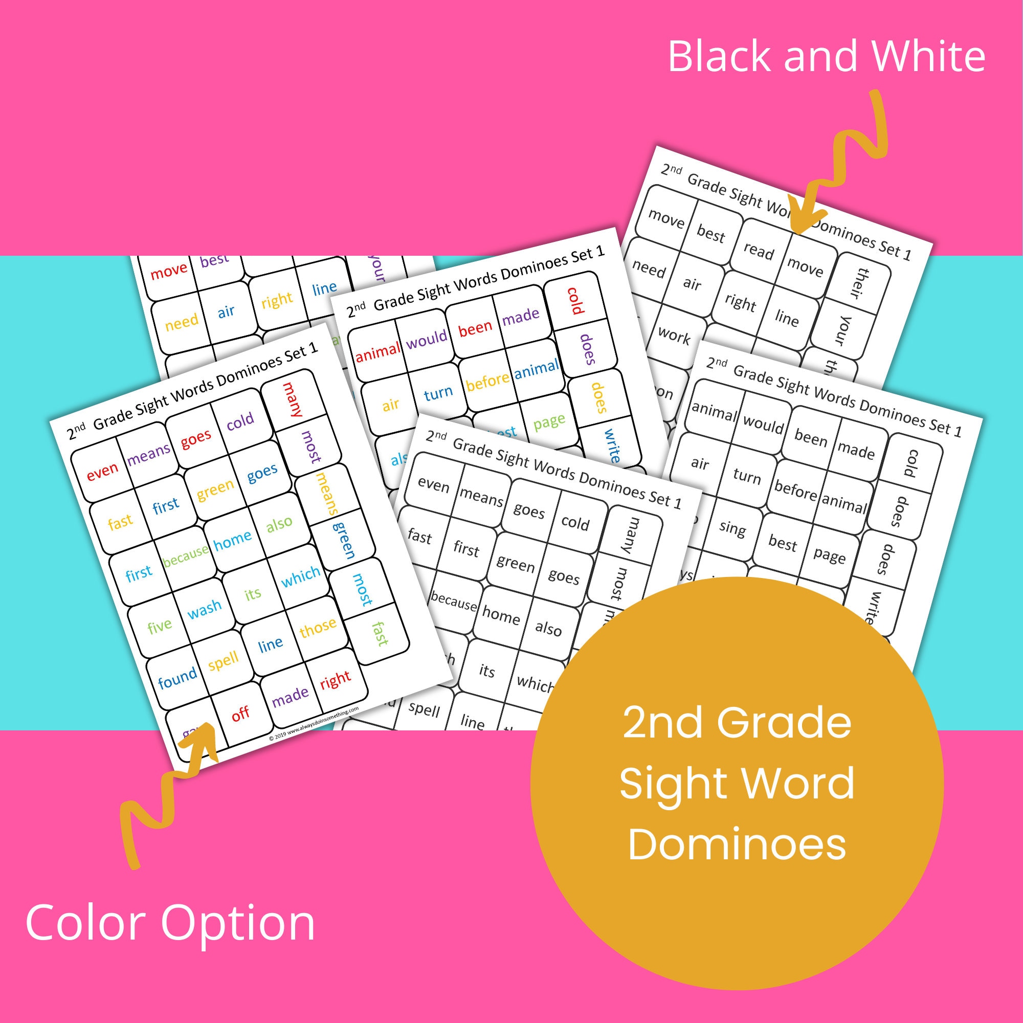 2nd Grade Sight Word Dominoes | Educational Printable | 2nd Grade ...