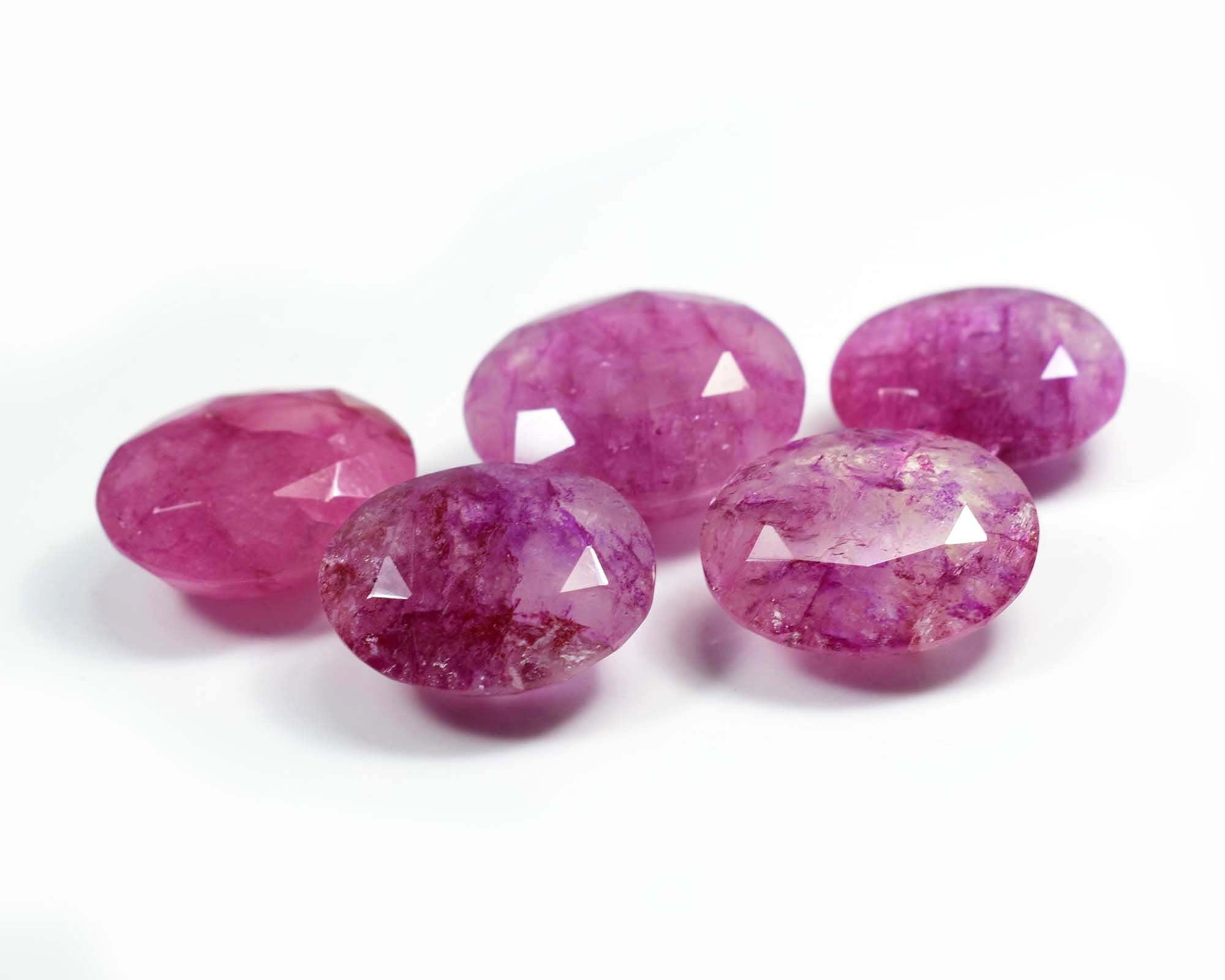 Natural Pink Ruby Cut Gemstone Wholesale Healing Crystal Lot | Etsy