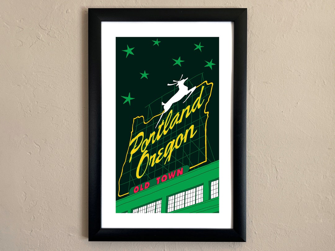Portland Stag Sign | Portland, OR | Poster | Landmarks | Holidays ...