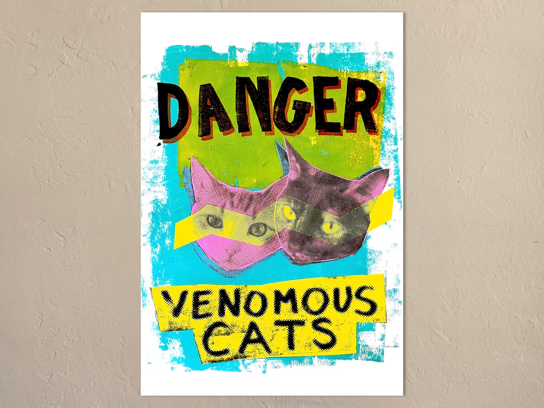 Venomous Cats Oakland, CA Poster Cats Cat Band Gig Poster - Etsy