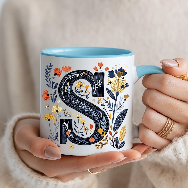 Initial Mugs - Etsy