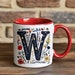 Custom Name Mug, Initial Letter Mugs, Monogram Mug, Floral Alphabet Cup ...