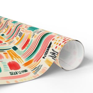 Geometric Rainbow Gift Wrapping Paper, Rainbow Gift Wrap, Bright ...