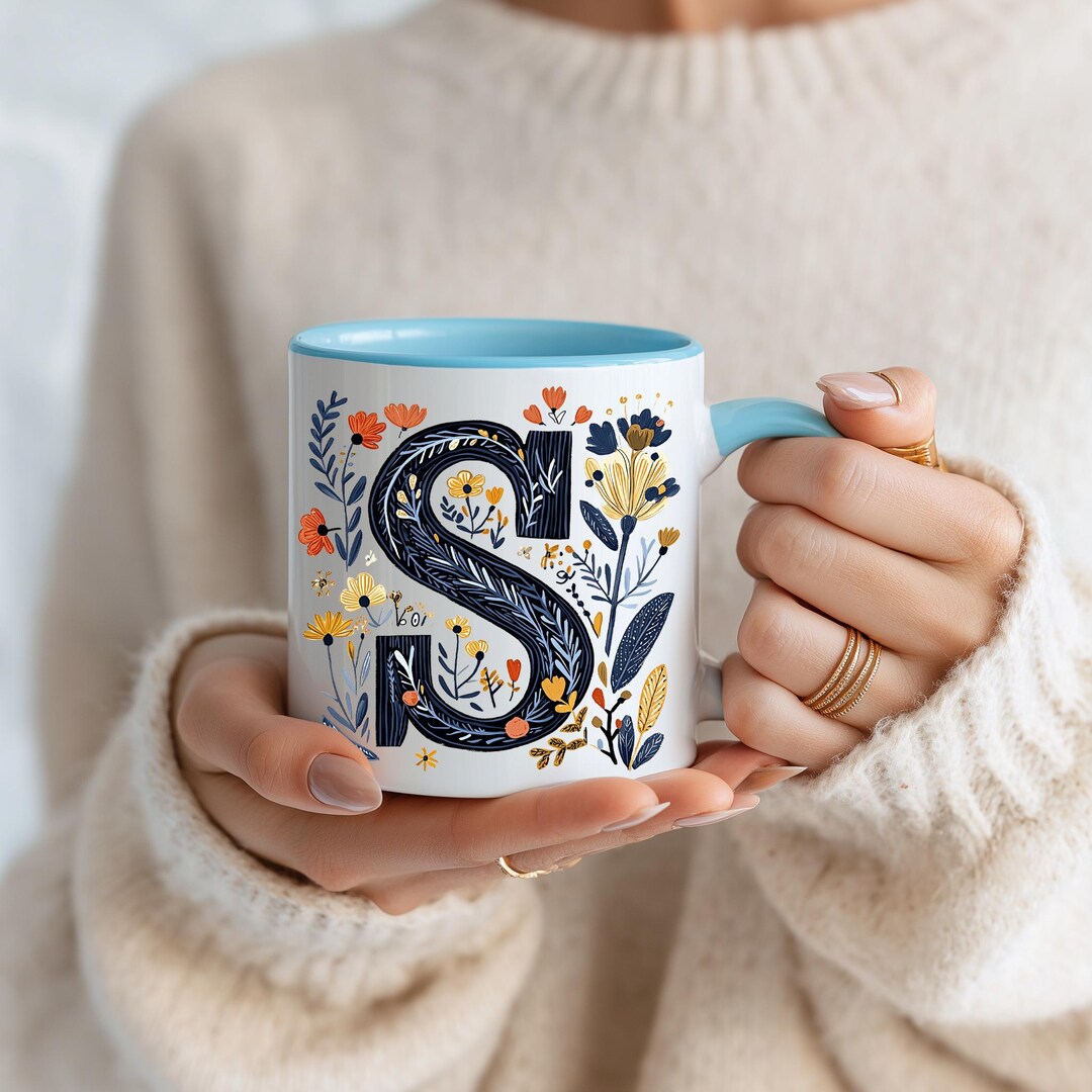 Initial Letter Mug – Personalized Coffee Cup With Name, R Initial Mug ...