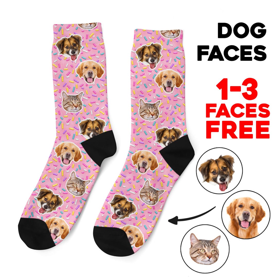 Custom Dog Socks, Personalized Pet Photo Socks Customized Cute Dog Face ...