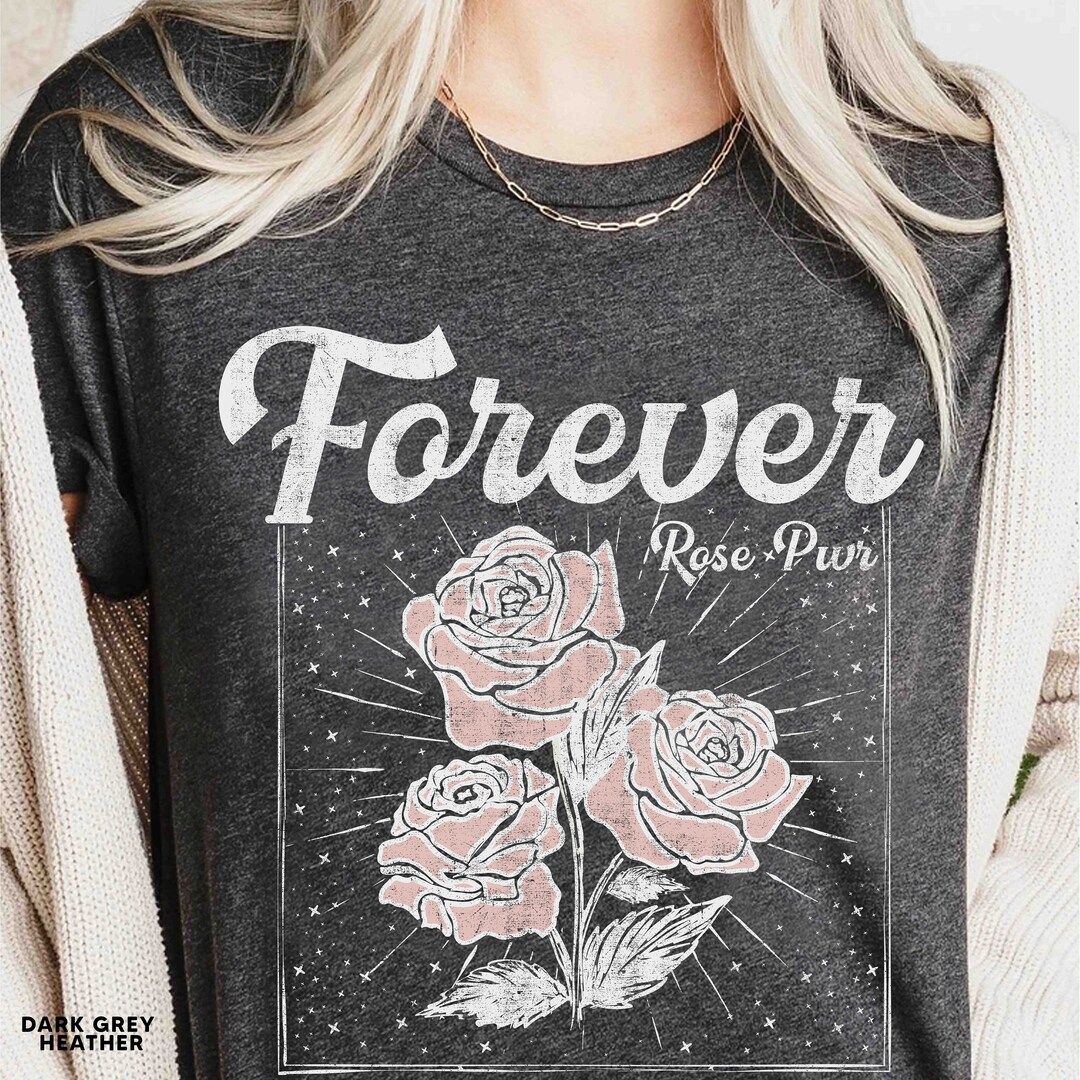 Rose Flower Shirt, Vintage T Shirt, Rose Floral Gifts, Wildflower Women ...