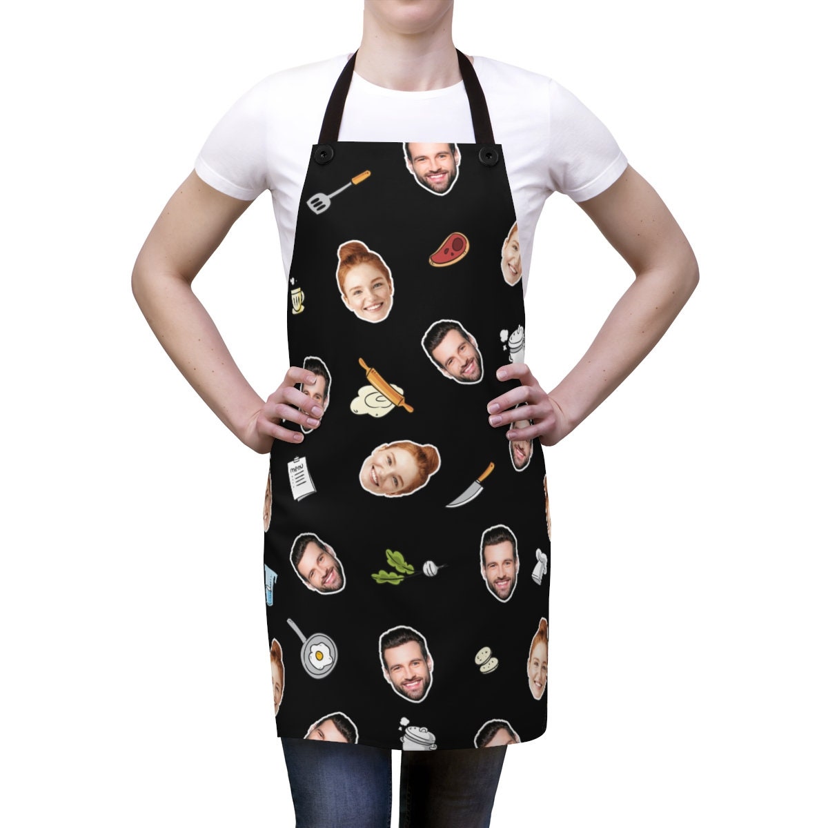 Personalized Faces Apron, Custom Photo Apron for Women and Men, Funny ...