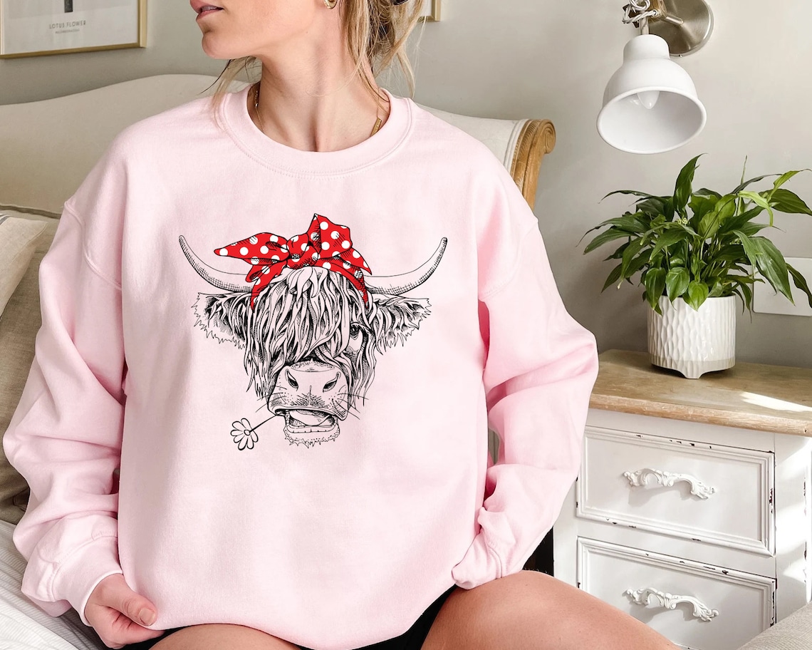 Cute Cow Shirt or Sweatshirt, Heifer Sweatshirt, Highland Cow Shirt ...