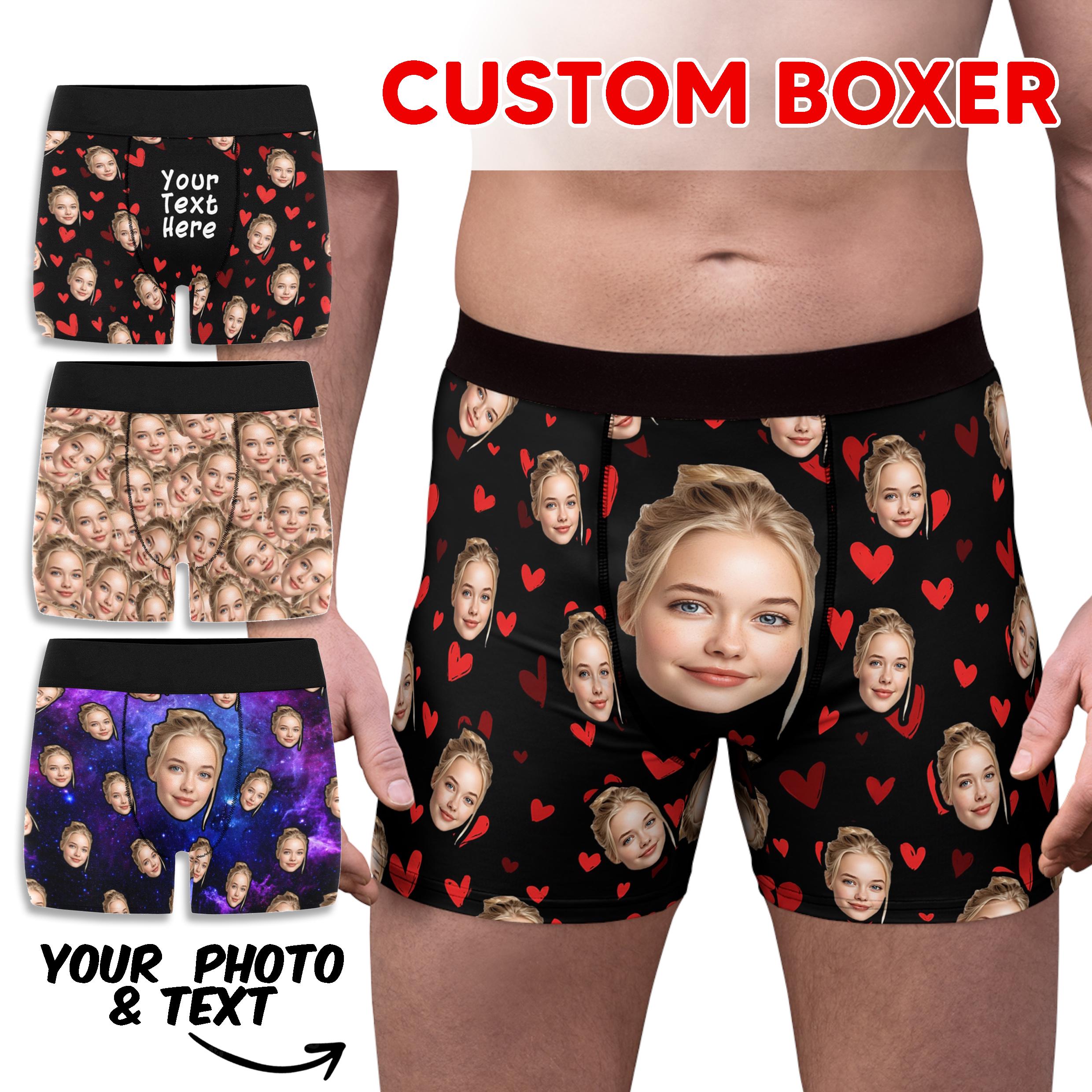 Personalized Face Boxer Briefs, Custom Photo Mens Underwear, Funny ...
