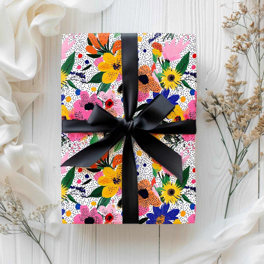 Wrapping Papers, Floral Gift Wrapping Roll for Birthdays, Holidays ...